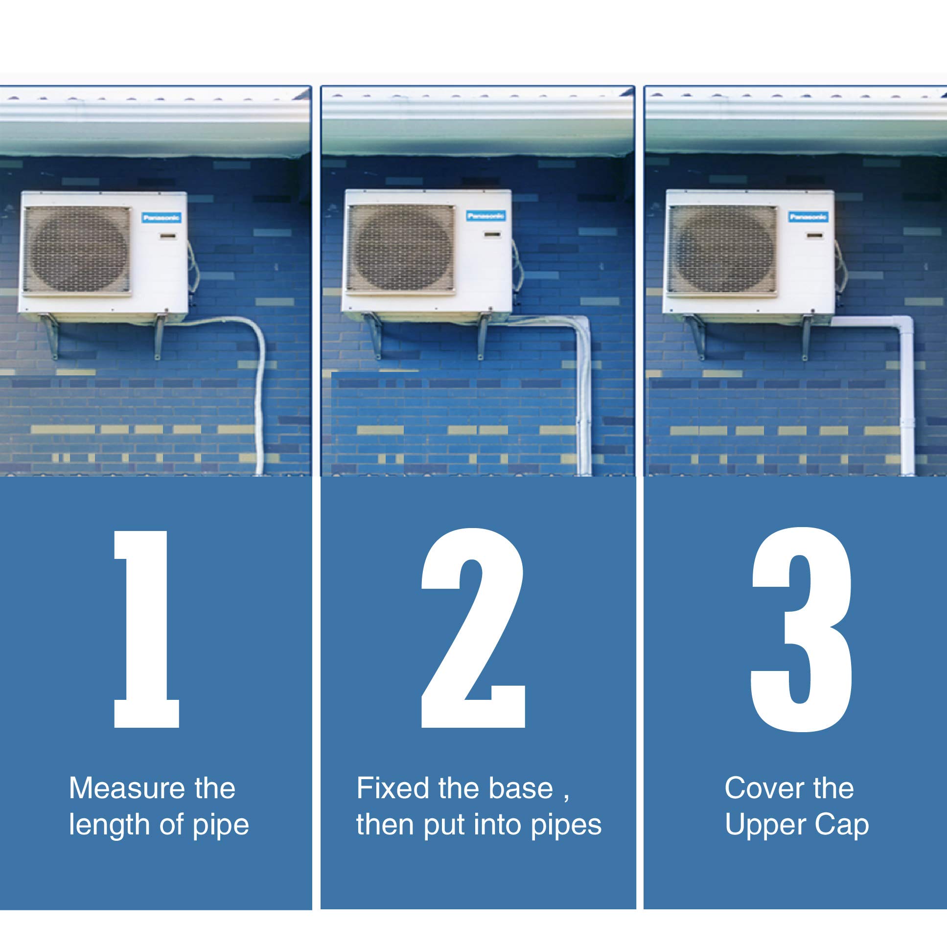 AC Parts 4" W 14Ft Decorative PVC Line Set Cover Kit for Mini Split Air Conditioners, HVAC Heat Pumps 7,000-36,000 BTU Units