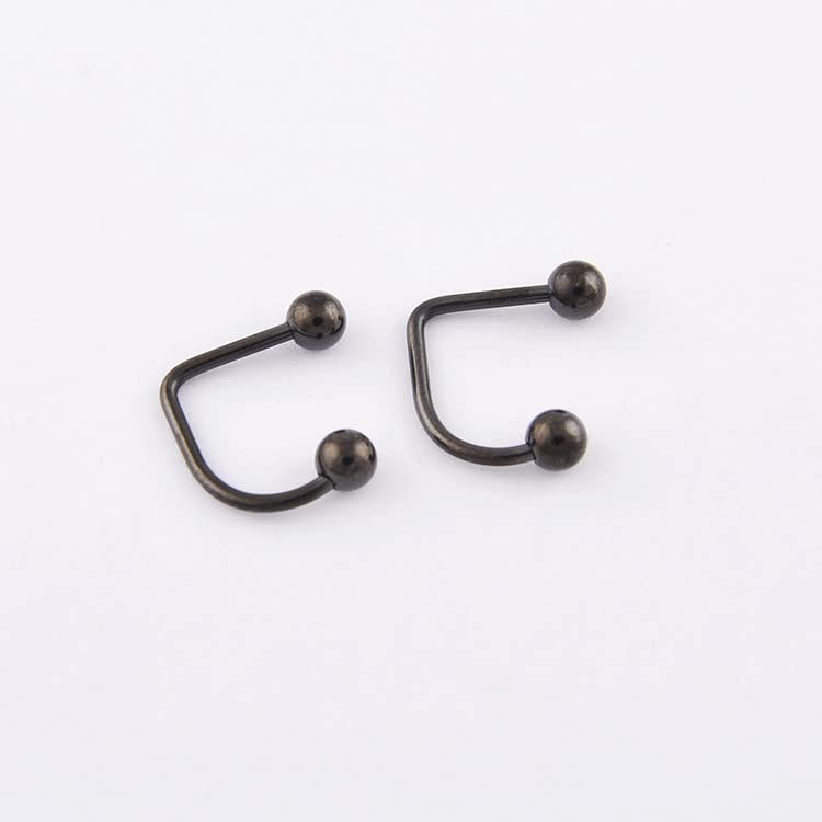 16G Stainless Steel Lippy Monroe Medusa Stud Piercing Ball Lippy Loop Labret U-Shaped Lip Ring Body Piercing Jewelry 10mm-Silver&Black