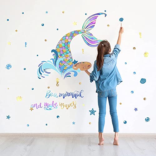 Buer Homie Wall Decals, Baby Nursery Girls Quotes Stickers, Mermaid Tail Pattern