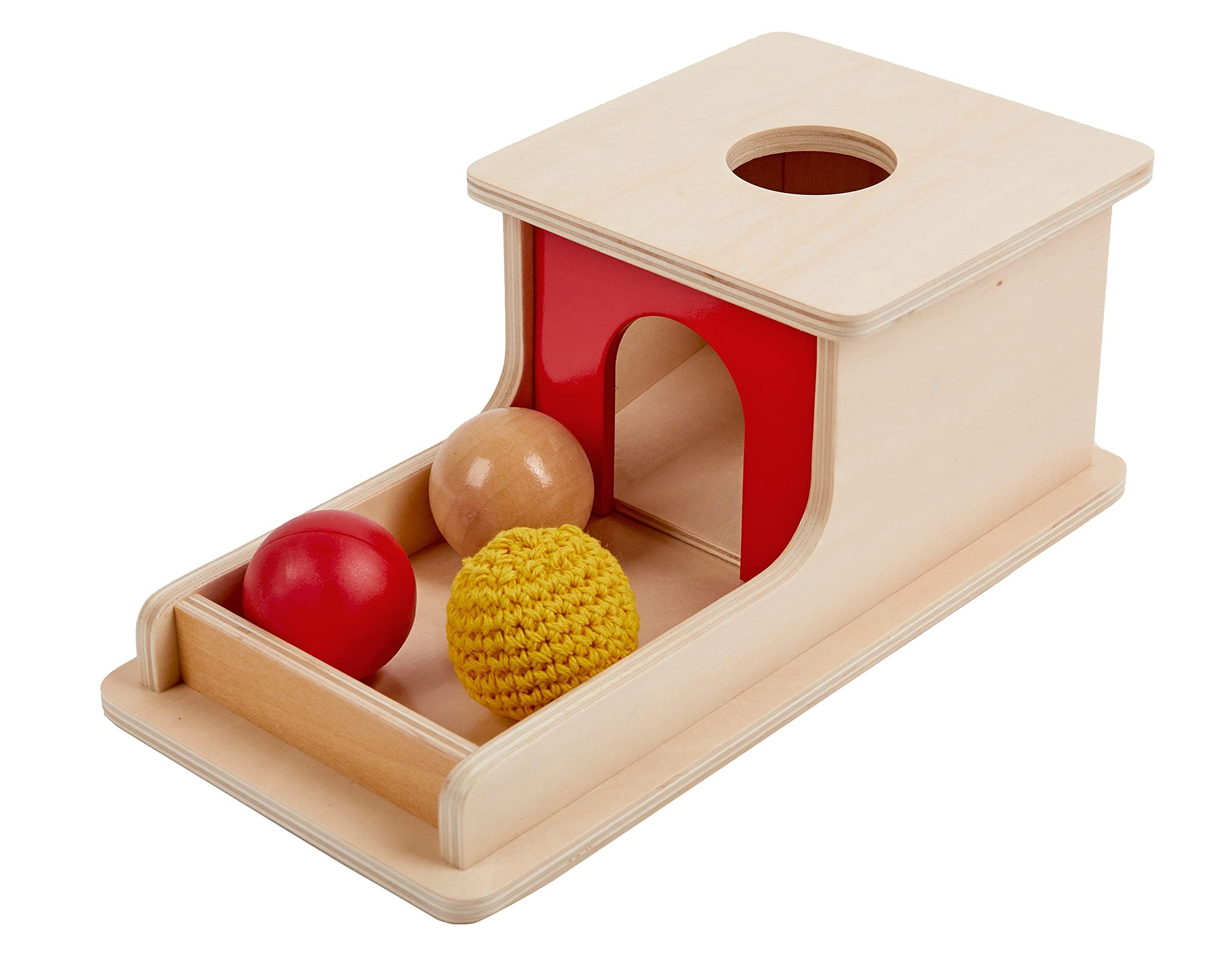 Adena Montessori Wooden Toy for 6-12 Month Baby 3 Balls,Sorting and Stacking Colorful Learning Education Toy for Toddler Kid 1-2 Year Old, Preschool Girl and Boy Gift(Full Size Textures)
