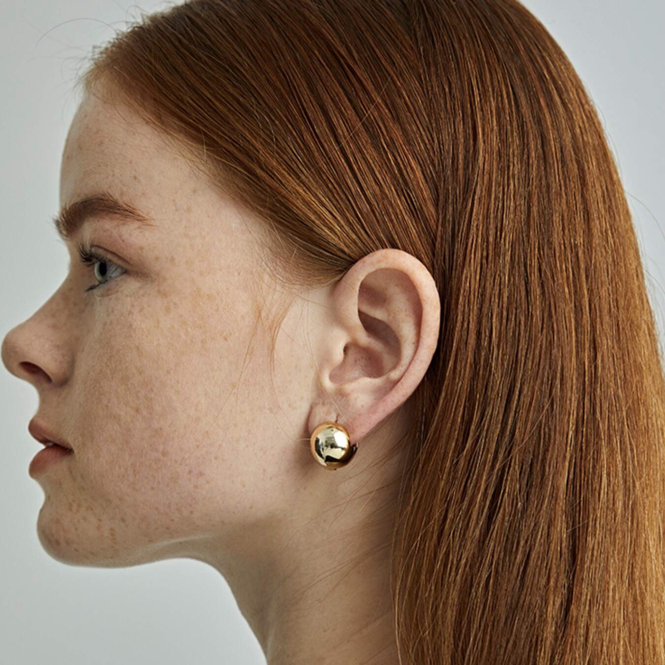 18K Gold Plated Brass Ball Stud Earrings, Minimalist Earrings, Silver Posts, Minimal Women Jewelry