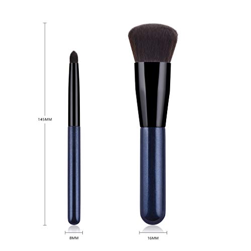 2PCS Wooden Foundation Cosmetic Eyebrow Eyeshadow Brush Makeup Brush Sets