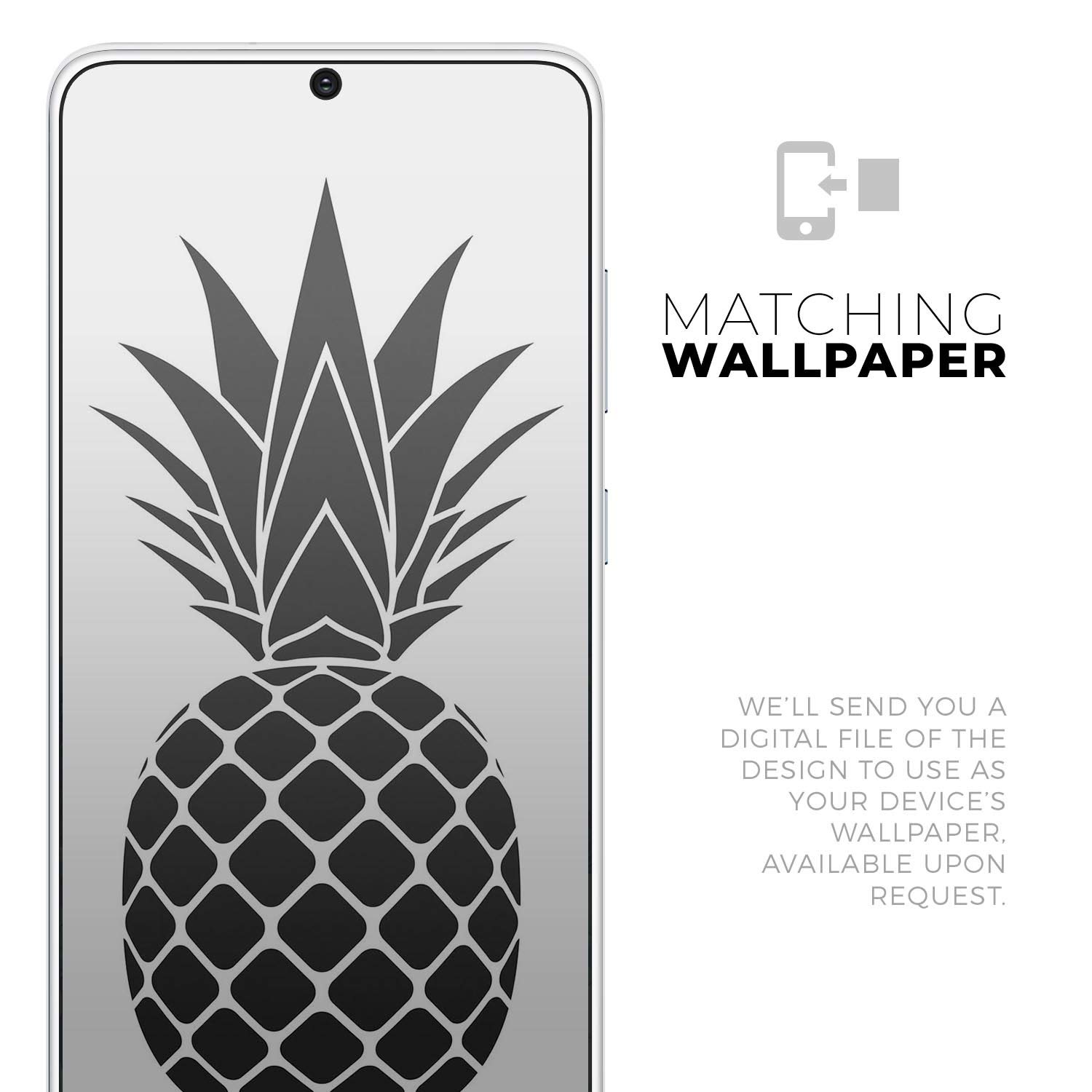 DesignSkinz Flat Pineapple Protective Vinyl Decal Wrap Skin Cover Compatible with The Samsung Galaxy S20 (Screen Trim & Back Glass Skin)