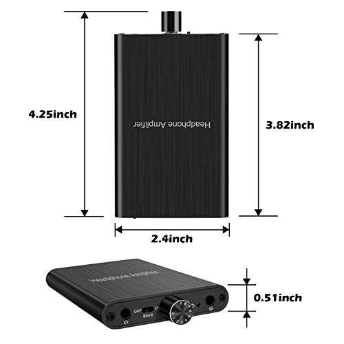 Headphone Amplifier with Bass Boost, Support 3.5mm AUX and Type-C 16-600Ω Headphone -3.5mm Stereo Audio Out, GAIN, Bass for Mac, Phones, iPad, MP3, MP4 and Computers,Xbox one,PS4,PS5 Controller