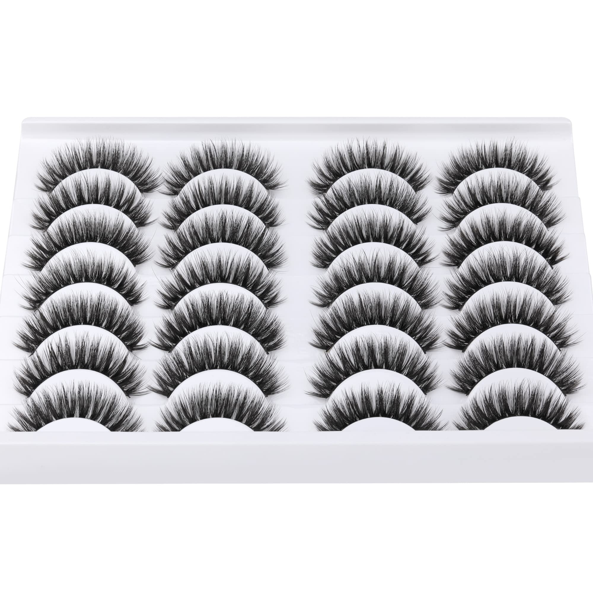 ALICROWN Short Eyelashes Natural Look False Lashes Mixed Lightweight Fluffy Handmade Soft Volume 14 Pairs Faux Mink Pack
