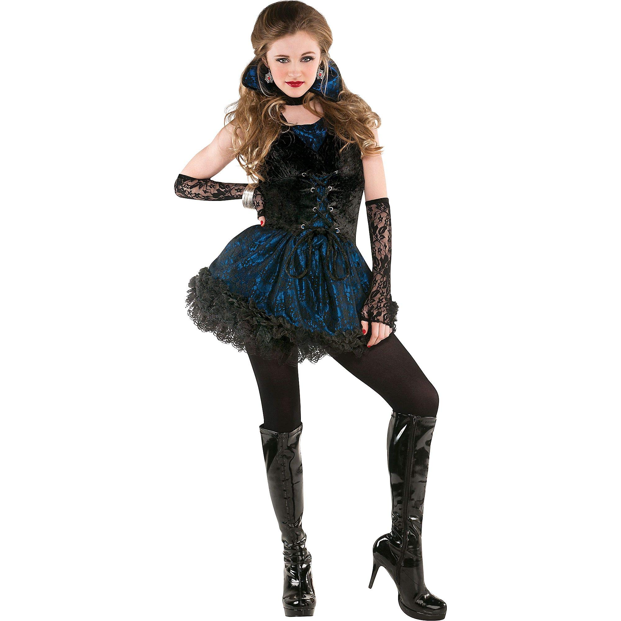 Amscan 8400701 Adult Midnight Vampire Costume - Medium (6-8) 1 set, Black