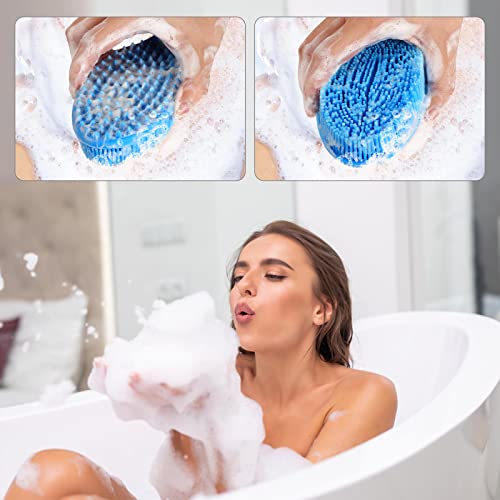 3 Set of Multifunctional Silicone Body Scrubber Loofah Soft and Skin-Friendly-,Easy to Clean,Scalp Massage ,Durable and Hygienic - Suitable for Various People and Pets (3 Count)