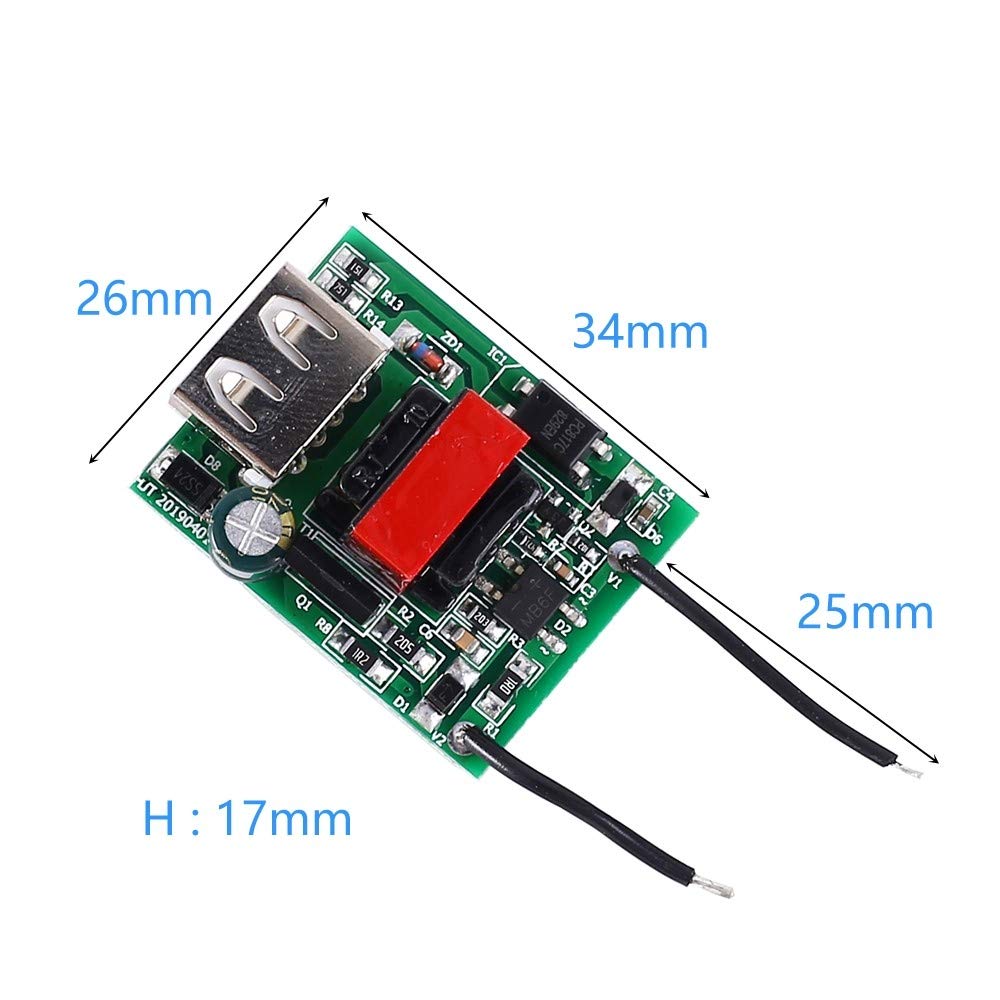 Buck Converter, DC Step Down Module Isolated Power Supply Volt Reducer 12V 24V 36V 48V 72V to 5V 1A Transformer Module Board with USB Port