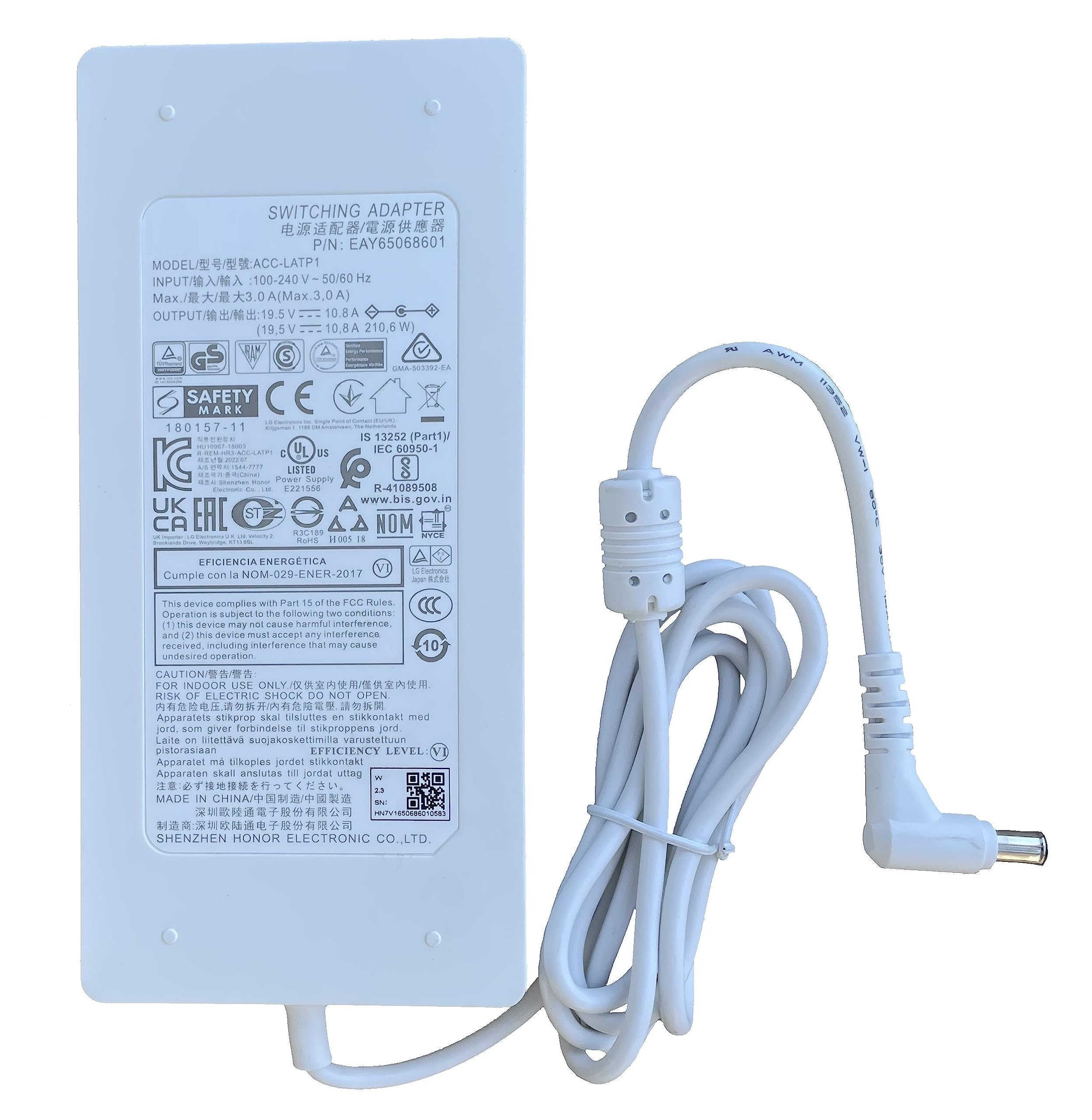 AC Adapter - Power Supply Compatible with LG 34BK95C Curved UltraWide Qhd Nano IPS Monitor
