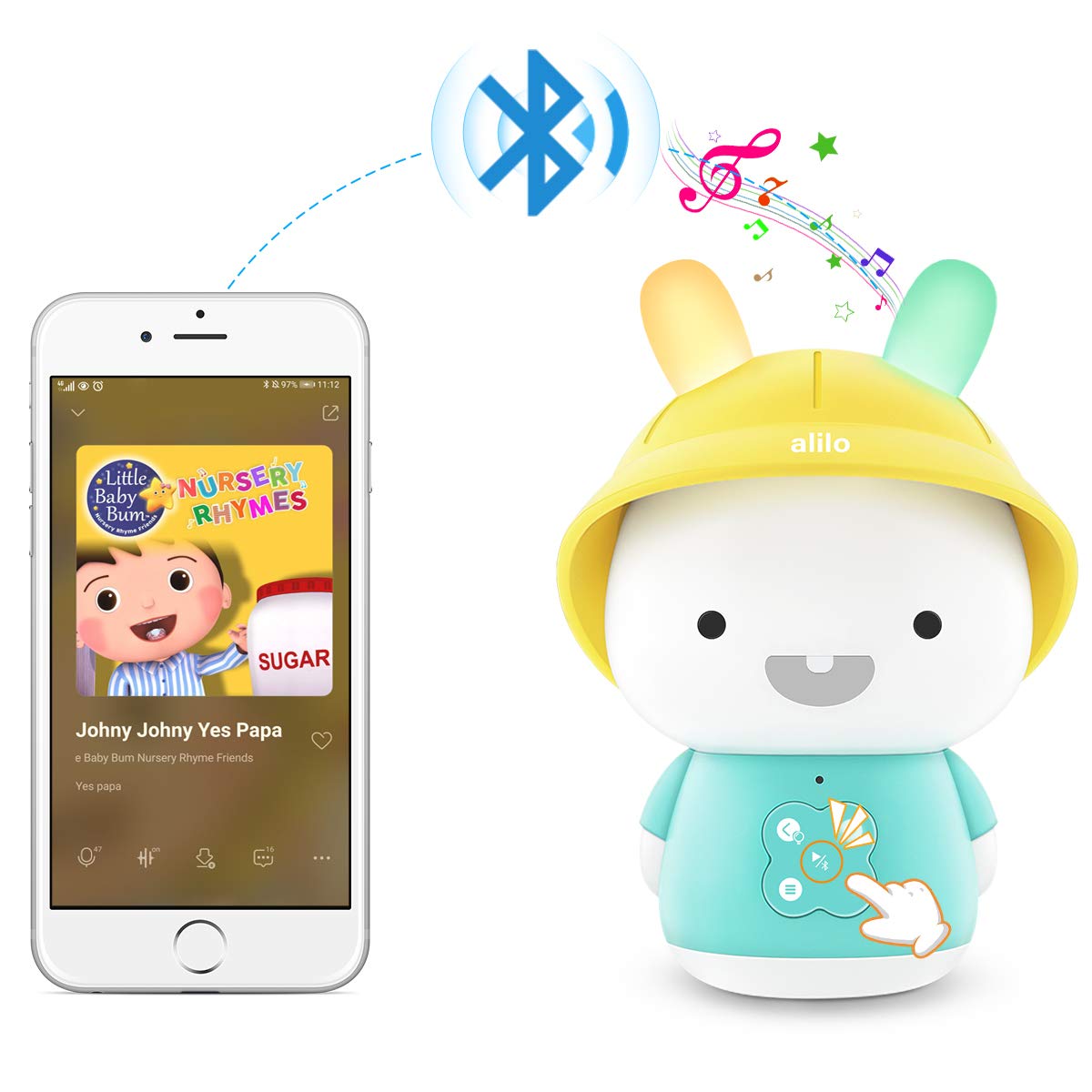Alilo Smart Learning Robot Bunny Toy, Rabbit Montessori Education Toy with New Deluxe Bluetooth and Lights Model, Bedtime Storytelling, Gift Present for 8-48 Months Baby Kids Infants Toddlers