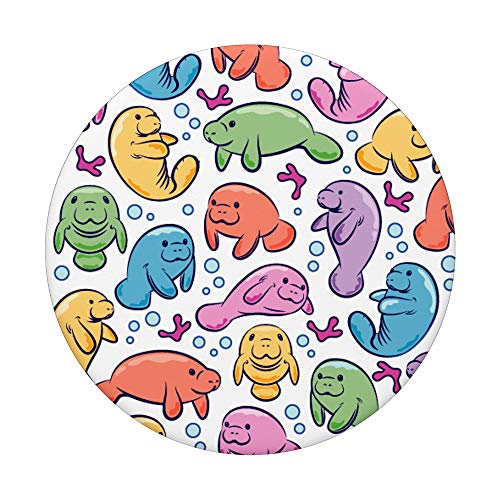 Cute Manatee Pattern Gift for a Manatee Mammal Lover PopSockets PopGrip: Swappable Grip for Phones & Tablets