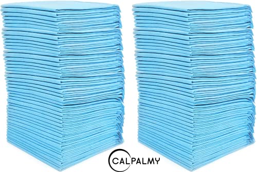 CALPALMY (100 Pads) Ultra Absorbency Pet Toilet Training Pads 18" x 13" Moisture Locking Technology Turns Liquid into Gel - Perfect for Rabbits and Guinea Pigs