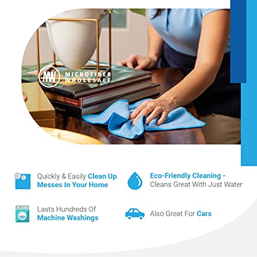 Bulk 12β X 12β Economy All Purpose Microfiber Towels Wholesale - Case Quantity (400 Count) | No Fraying | High Density Microfiber | c | Long-Lasting (Black)