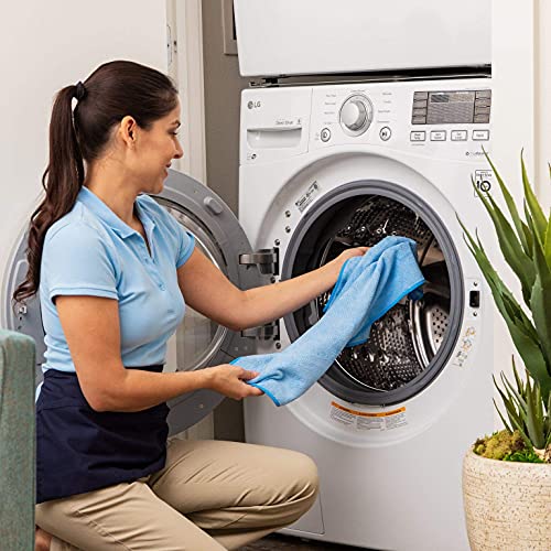 Bulk 16" x 16" Economy All Purpose Microfiber Towels Wholesale - Case Quantity (200 Count) | Large | No Fraying | High Density Microfiber | Zero Chemical Cleaner | Long-Lasting (Yellow) …