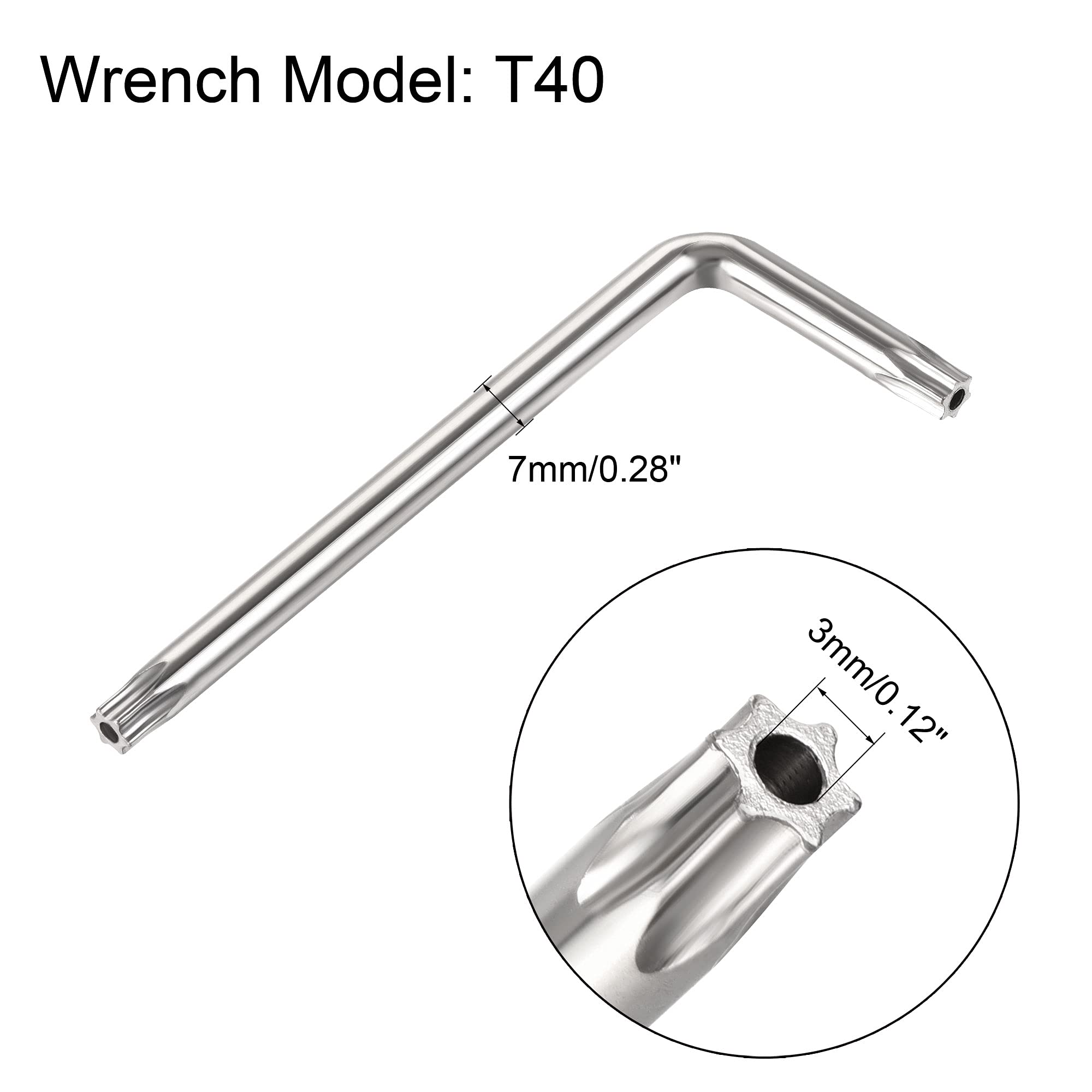 uxcell M8x20mm Torx Security Machine Screw, 20pcs Pan Head Screws Inside Column, with T40 L-Type Wrench, 304 Stainless Steel Fasteners Bolts