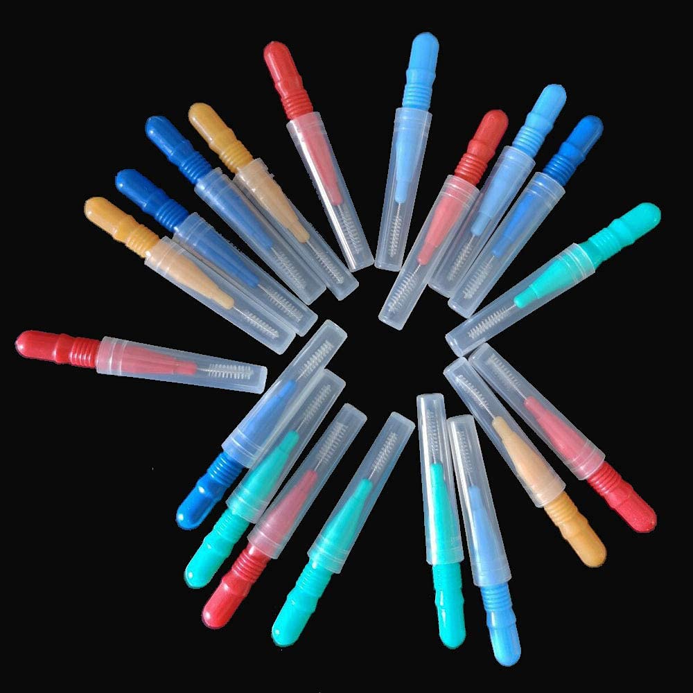 N Noble One 50Pcs Interdental Slim Brushes 0.7-1.2mm Dental Brushes Between Teeth Gum Flosser Picks Tooth Cleaning Tools for Children and Adult