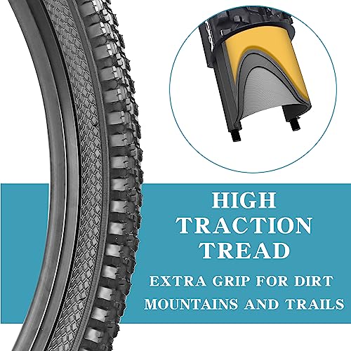 2 Pack Anti-Puncture 24x1.95 Bike Tires with 2 Levers and with or without 2 Inner Tubes (24x1.95-2 Tires 2 Levers)