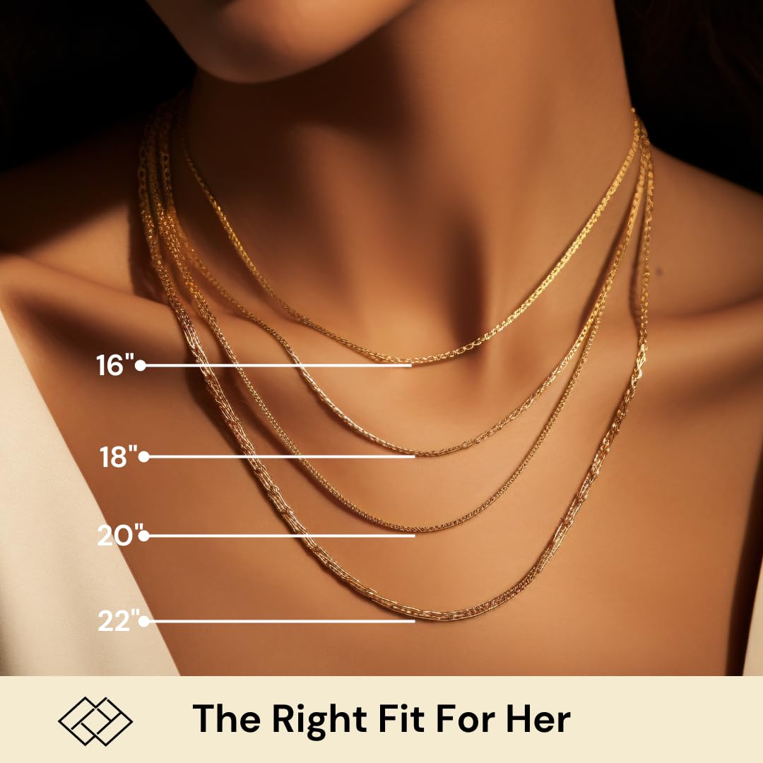 14K Solid Gold Italian Yellow White Gold 1.5mm Flat Open wheat Link Chain Necklace- Made in Italy-14 Karat with Lobster Claw or Spring Ring Clasp Include Gift Box with Order, Metal, not-applicable