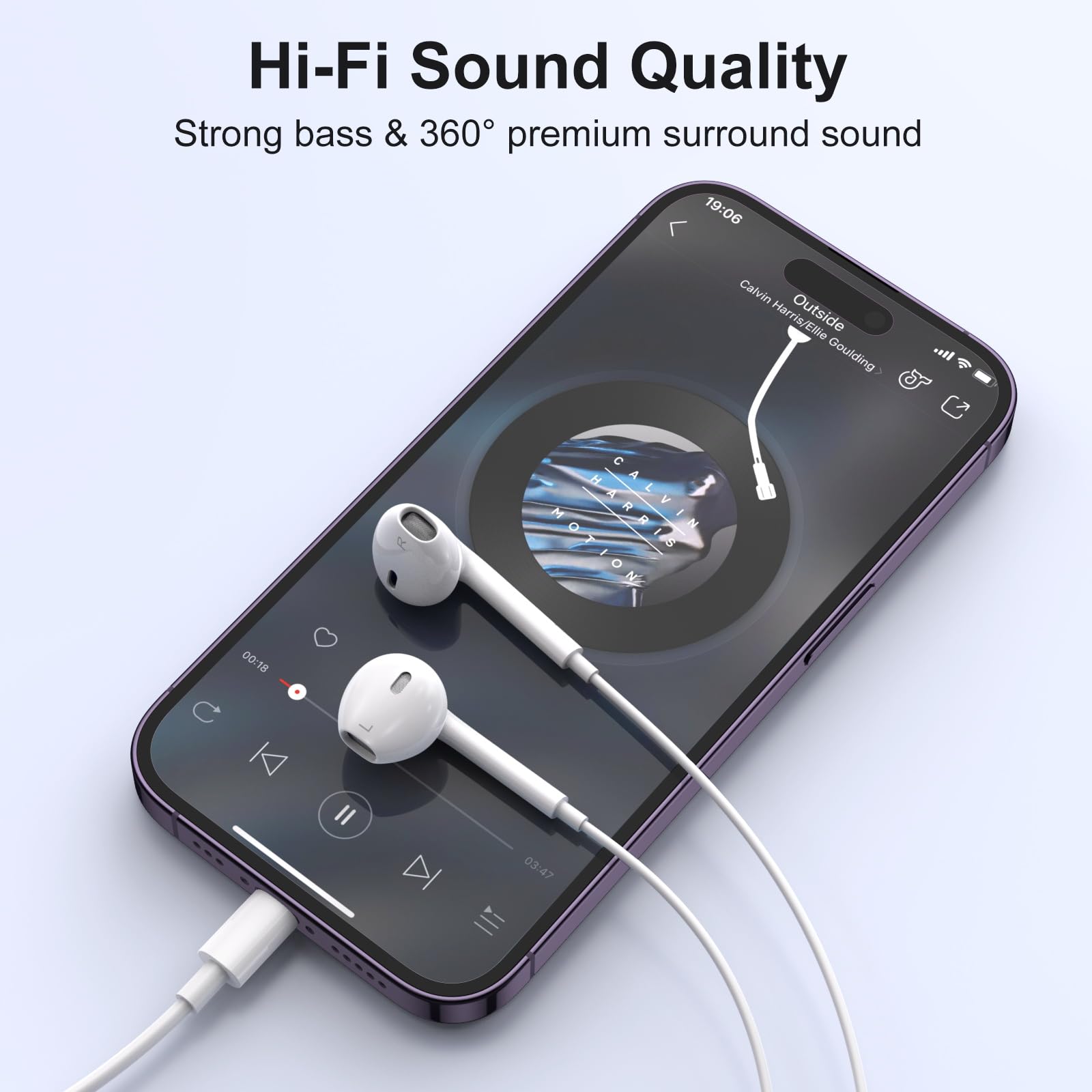 2 Pack Apple Earbuds for iPhone Headphones Wired Earphones (Built-in Microphone & Volume Control)[Apple MFi Certified] Noise Isolating Headsets for iPhone 14/13/12/11/XR/XS/X/8/Support All iOS System
