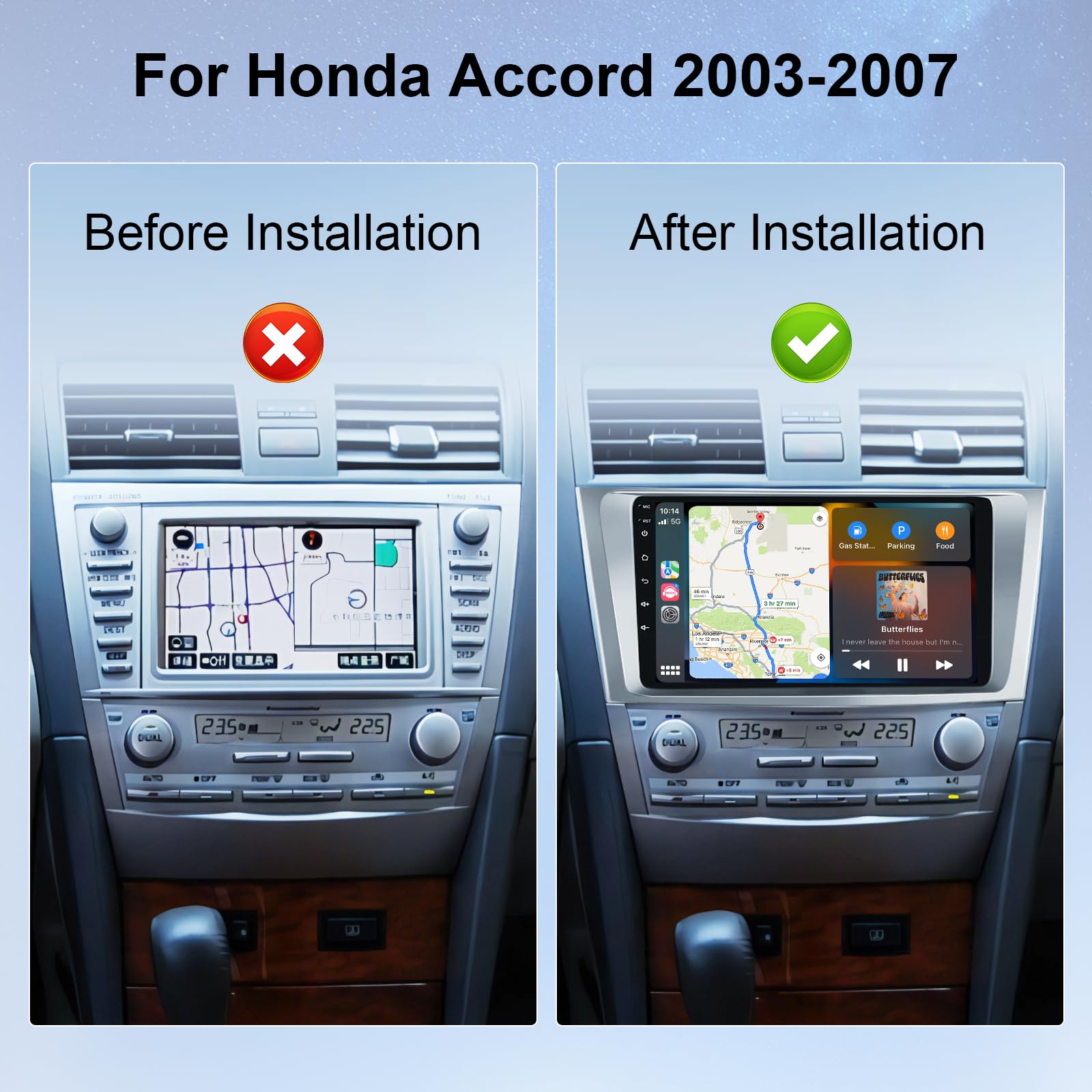 1G+32G Android Car Stereo Radio for Toyota Camry 2006-2011 with Apple Carplay, 9 Inch Touch Screen Car Radio with GPS Navigation Bluetooth FM HiFi WiFi Android Auto Mirror Link AHD Backup Camera
