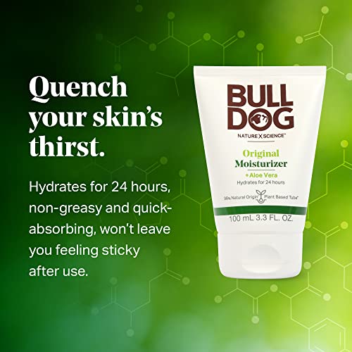 Bulldog Mens Skincare and Grooming Original Facial Moisturizer, 3.3 Fluid Ounce - Pack of 2