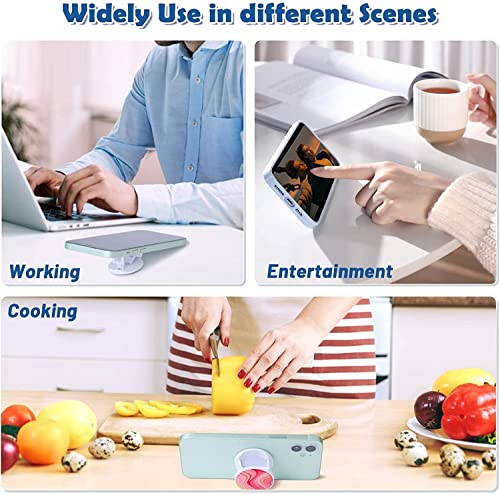 6 Packs Phone Grip Holder for Phones and Tablets, Flowing Marble Texture Multi-Function Collapsible Phone Finger Holder, Compatible with iPhone Samsung Galaxy All Smartphone - Pink Marble Blue Marble