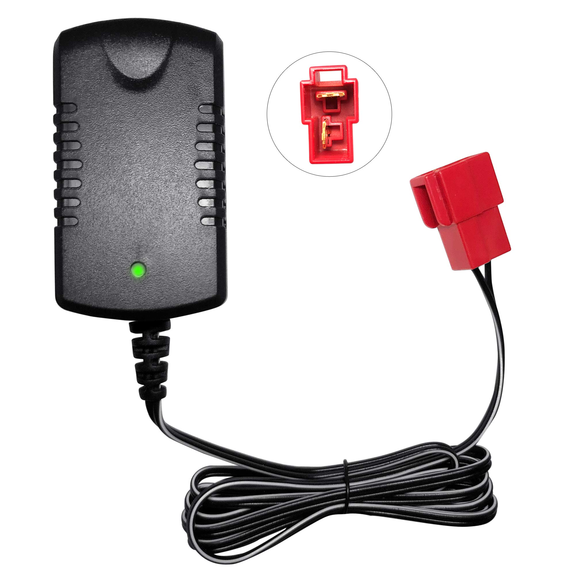 6V Charger with Square-Type Plug for 6Volt Battery, 7V800ma for 6V Child Ride On Car Rollplay Kid Trax Disney Frozen White Toddler Wildfire Quad