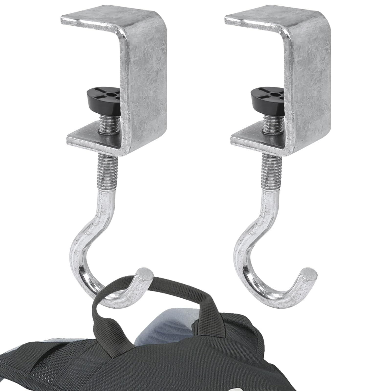 2 Pcs Desk Mount Bag Holder Hook Clamp-On Backpack Hanger Portable Desk Mount Headphones Holder Reduce Desk Clutter for Table Desk, Under Counter