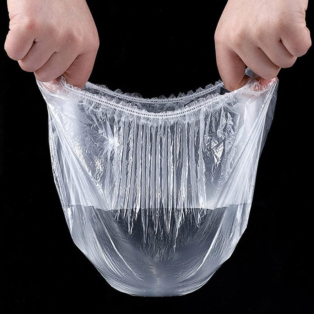 200Pcs Elastic Fresh Keeping Bags, Stretch Plastic Wrap Bowl Covers Food Storage Covers Alternative to Foil for Family Outdoor Picnic Universal Kitchen Wrap Seal Caps
