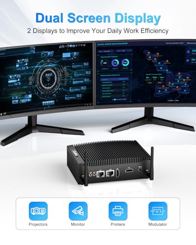 FANPEEC Fanless Mini PC Core i3 6157U, Industrial PC Windows 10 Pro 64GB RAM 512GB SSD 1TB HDD, WiFi 5, BT 4.2, 8 x USB 2.0, 2 x Ethernet Ports, 2 x HD Mini Desktop Computers