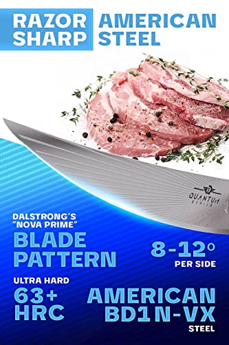 Dalstrong Boning Knife - 6 inch - Quantum 1 Series - Ultra-Sharp - American Forged BD1N-VX Hyper Steel - Carbon Fibre G10 Hybrid Handle - Premium Kitchen Knife - Leather Sheath