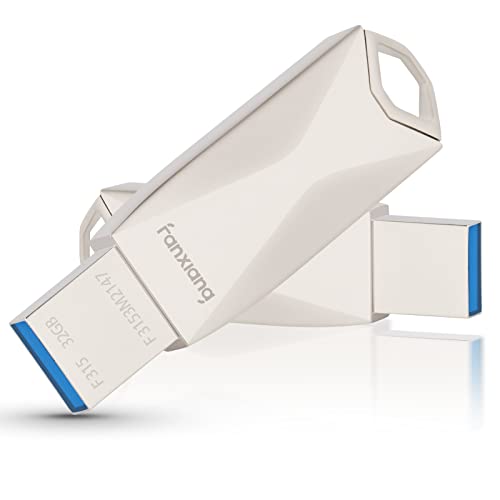 Fanxiang USB 32GB Flash Drive 3.1, Read Speed up to 250MB/S, USB Thumb Drive Portable Small High-Speed Storage Memory Stick, Suitable for PC/Tablet/Mac/Laptop(Silver)