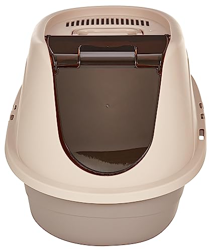 Amazon Basics No-Mess Hooded Cat Litter Box, Standard, Multicolor, 21 in x 16 in x 15 in