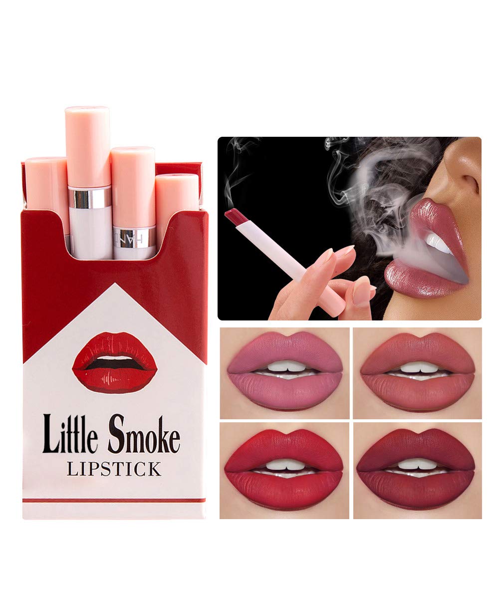 Emirde 4 Colors Matte Cigarette Lipstick Pack Set Tube Nude Red Lips Long Lasting Waterproof Liquid Lipstick Women Make up Velvet Cosmetic Lipsticks C
