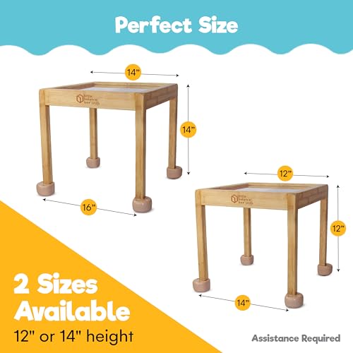 Little Balance Box Push Pull Walker Toy, 2-in-1 No Wheels Spring Feet, Wooden Walker, Girl Boy Toddler Walker with Toddler, Child Activity Table, Tall Beige + Booties