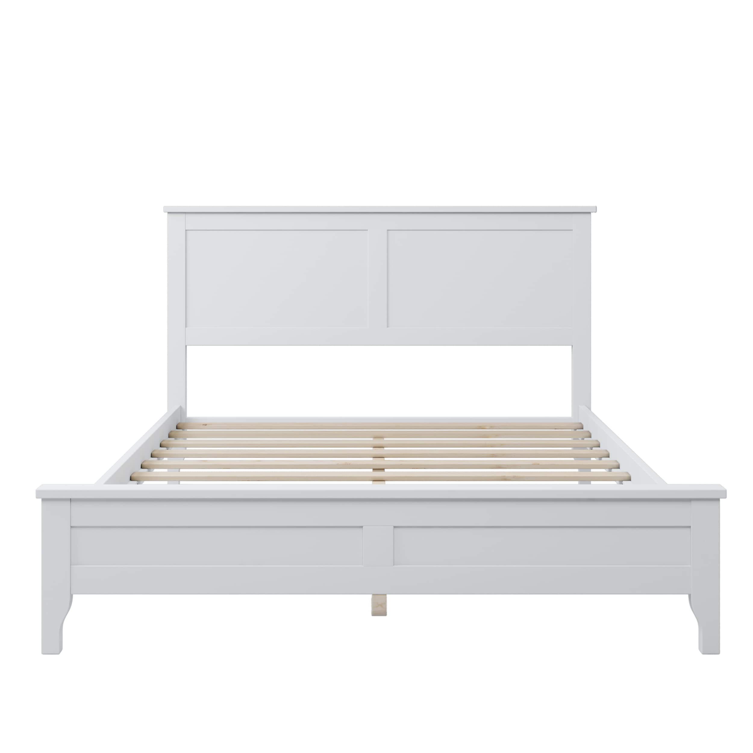 P PURLOVE Full Size Bed Frame,Modern Solid Wood Full Size Platform Bed Frame,No Box Spring Needed,Gray