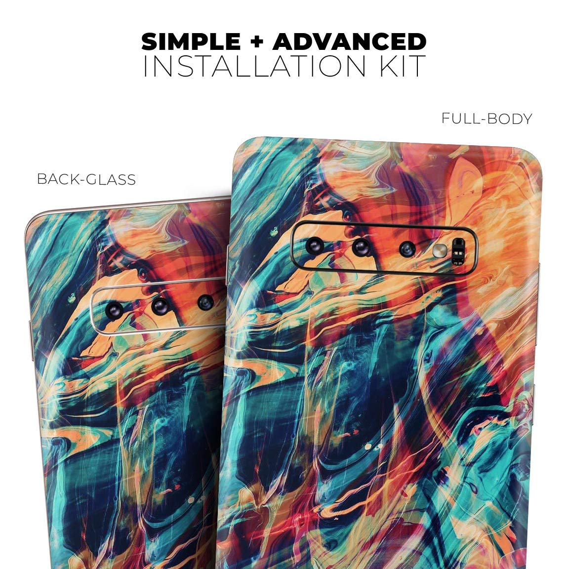 DesignSkinz Liquid Abstract Paint Remix V13 Protective Vinyl Decal Wrap Skin Cover Compatible with The Samsung Galaxy S20 (Screen Trim & Back Glass Skin)