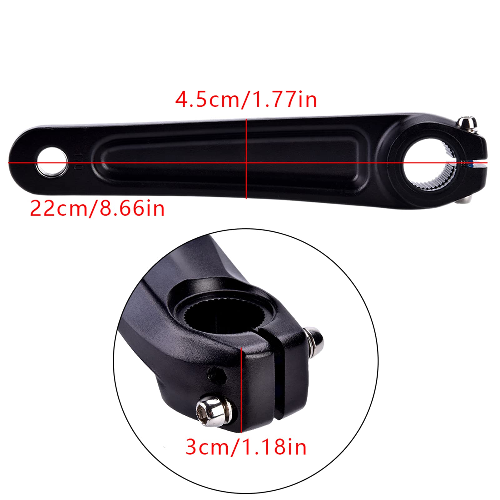 170mm Bike Crank Arm, Aluminum Alloy Left Crank Arm for MTB BMX Road, Compatible for 590 610 SLX Crankset(Black)