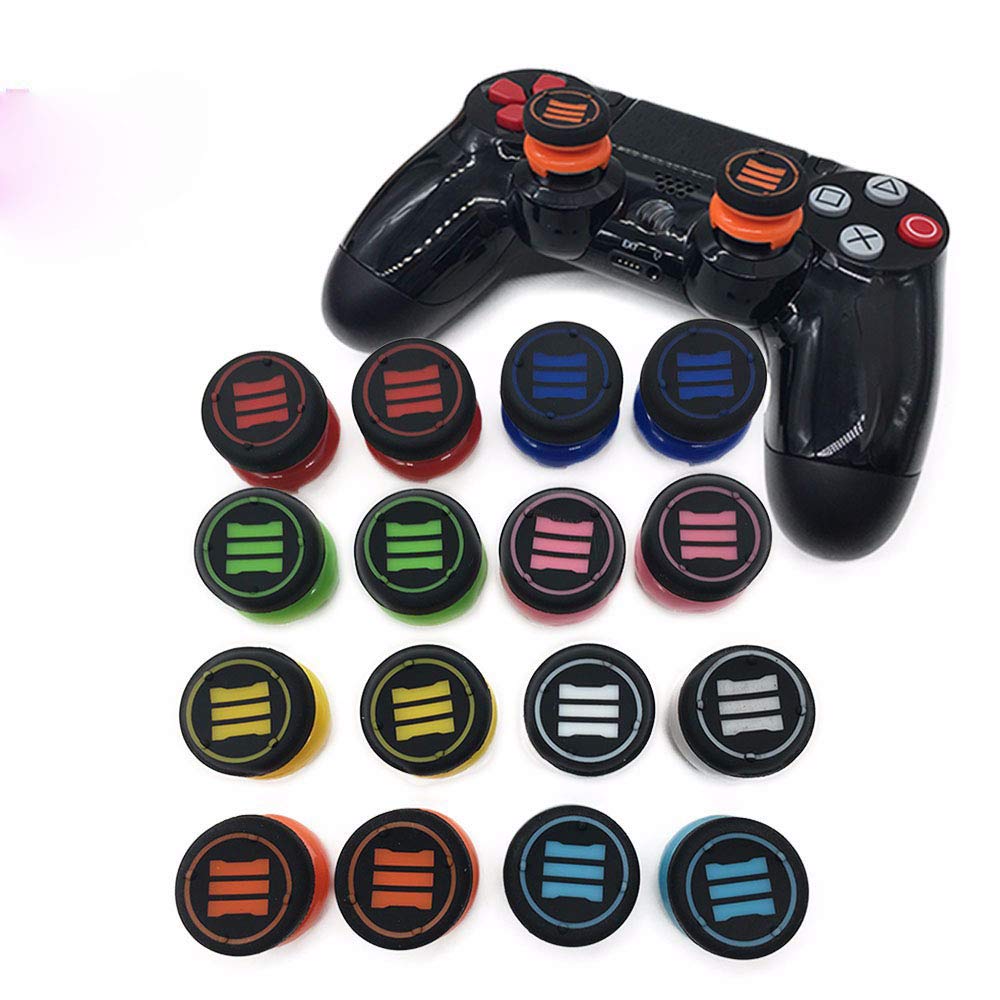 2 PCS Heightened Thumbstick Anti-Slip Enhanced Analog Joystick Extender Thumb Grip Stick Cap Cover for PlayStation 4 PS4 Conteoller (Blue)