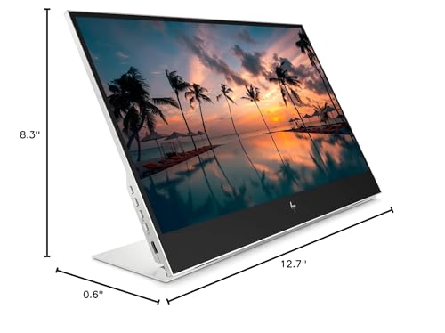 HP E14 G4 FHD (1920 x 1080) Portable Travel Monitor Bundle with 2 USB Type-C, Black Marble Bluetooth Folding Wireless Keyboard, and Black Pebble M355 Bluetooth Wireless Mouse