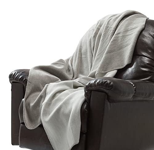 Arus Home Collection Cotton Blend Double Sided Reversible Luxury Throw Blanket Gray-Ivory 60"X80"