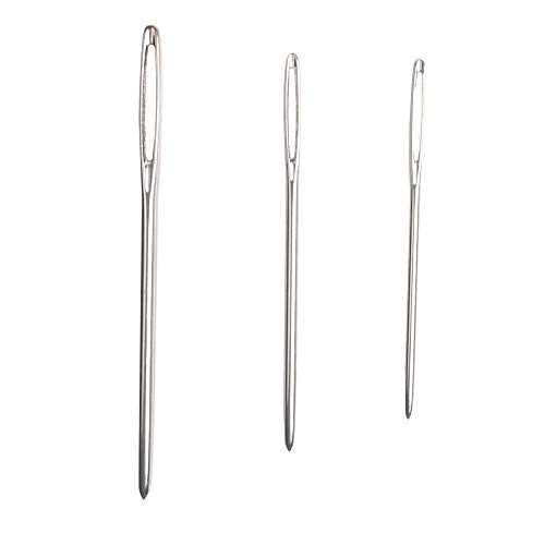 Hekisn Large-Eye Blunt Needles, 6 Piece Pro Quality Stainless Steel Yarn Knitting Needles, Sewing Needles, Crafting Knitting Weaving Stringing Needles (6 Pieces)