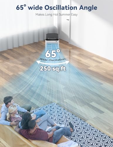 3-IN-1 TEMEIKE Swamp Cooler Air Conditioner, Evaporative Air Cooler w/ 4 Modes & 3 Speeds, 12H Timer & Remote & Dual Water Tank, 65ยฐ Oscillating Air Conditioner Portable for Bedroom