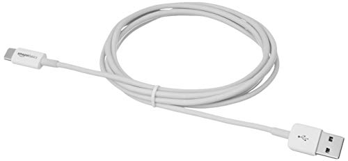 Amazon Basics USB Type-C to USB-A 2.0 Male Charger Cable, 6 Feet (1.8 Meters), White, Laptop