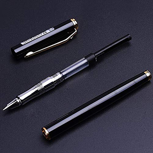 Deli Stainless Steel Fountain Pen, Medium Nib, for School Office Supplies Stationery Elegant Writing (S681)