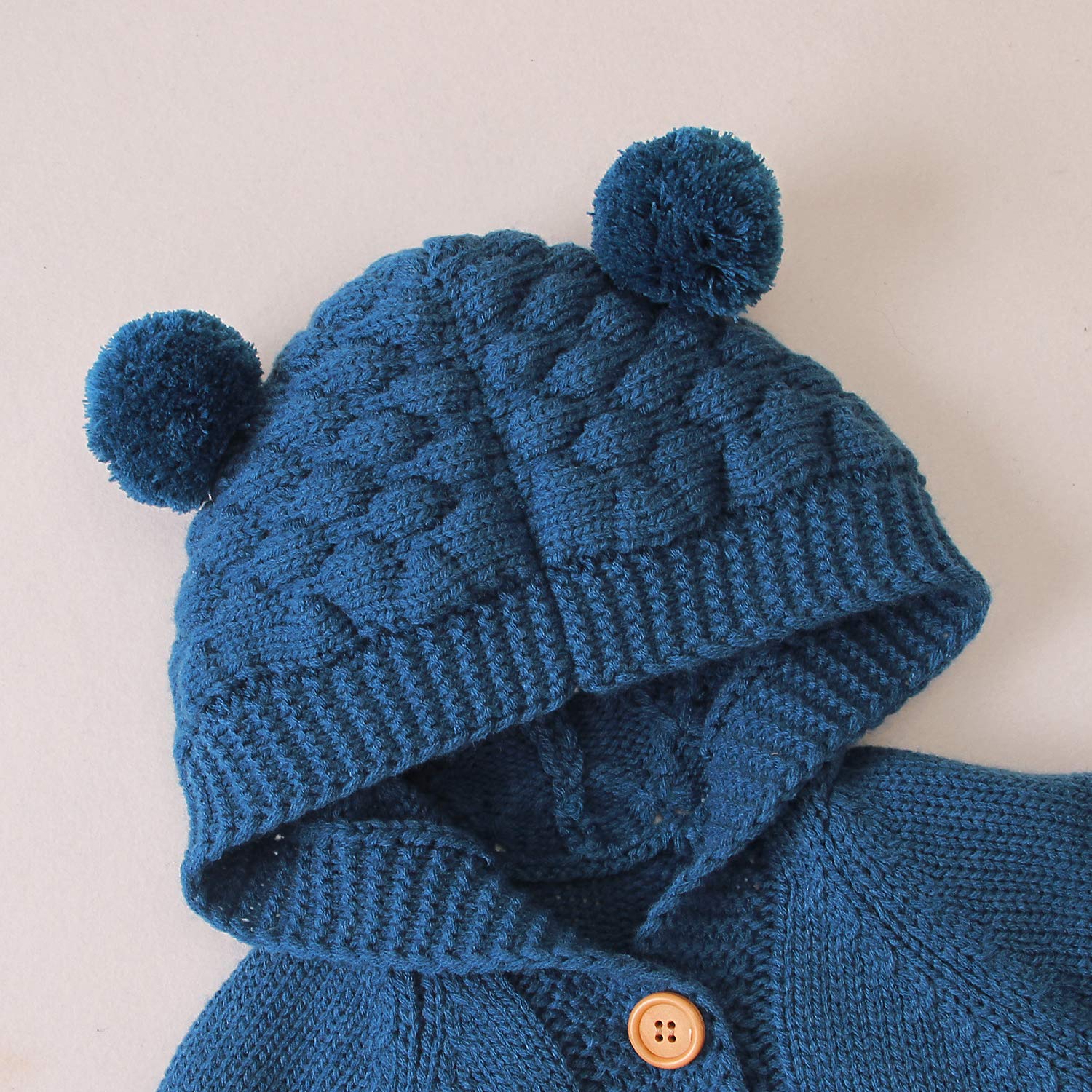 DovFanny Newborn Baby Knitted Sweater Romper Jumpsuit Girls Boys Baby Clothes Unisex Long Sleeve Bodysuit Snowsuit(Blue,3-6M)
