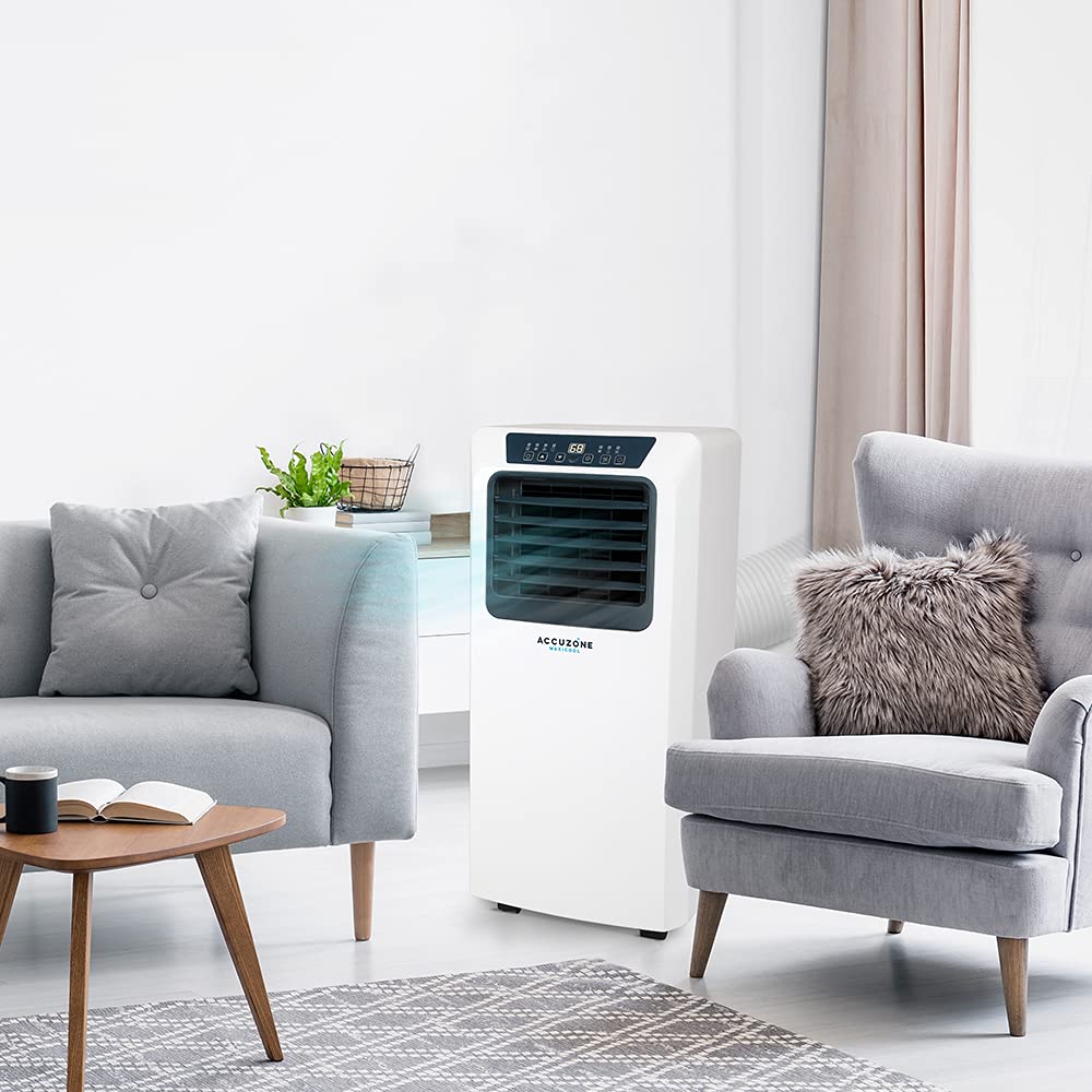 ACCUZONE Maxicool 11,000 BTU (SACC 6,000 BTU) Portable Air Conditioner 3-in-1 AC Portable, Dehumidifier, Fan for Rooms up to 350Sq ft.