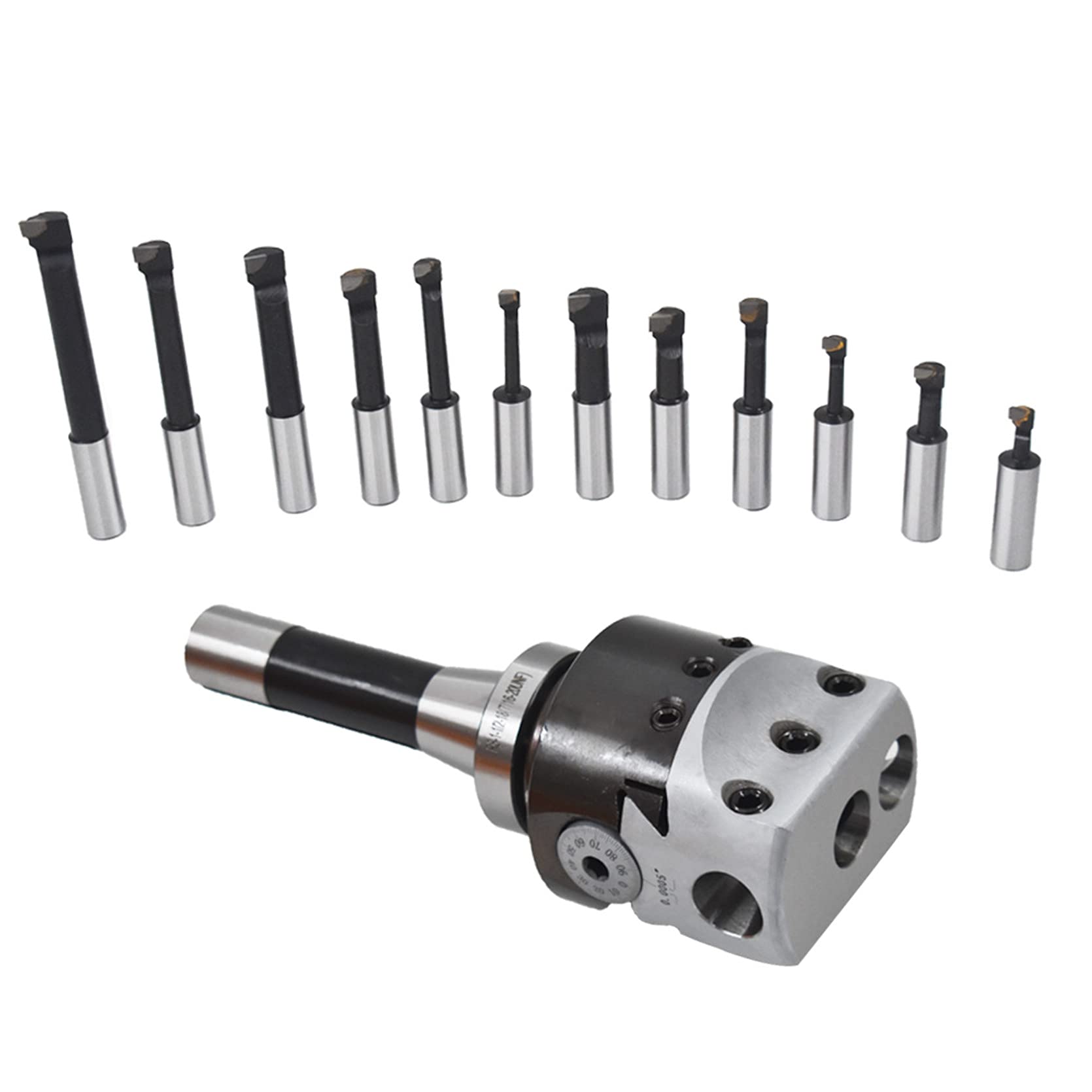 TINVHY 12-Pack Set 3 Boring Head R8 Shank 3/4 Carbide Boring Bar, Replacement for Bridgeport Milling