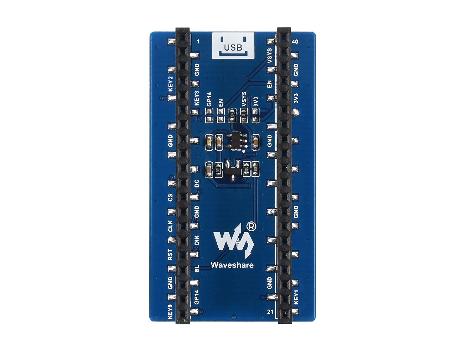 waveshare 1.44inch LCD Display Module for Raspberry Pi Pico 65K RGB Colors 128×128 Pixels Embedded ST7735S Driver Using SPI Bus Comes with Raspberry Pi Pico C/C++ and MicroPython Demo