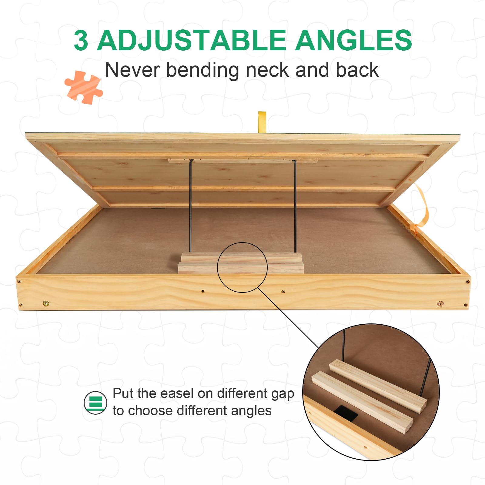 ALL4JIG 1000PCS Adjustable Jigsaw Puzzle Board with 4 Drawers & Cover| 3-Tilting-Angle Jigsaw Wooden Puzzle Table for Adults| 21'' X 29" Puzzle Easel|Portable Puzzle Table with Legs